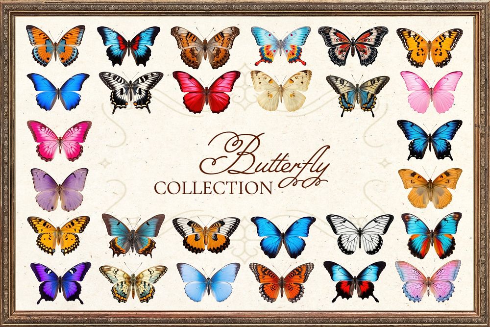 Butterfly element, editable design set | Premium Editable Design - rawpixel