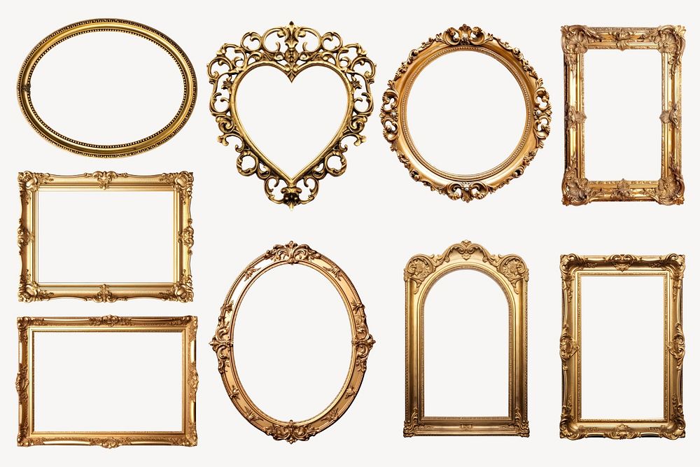 Vintage gold frame element, editable | Premium Editable Design - rawpixel