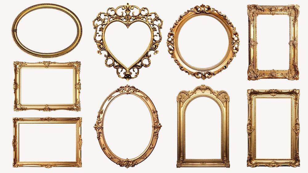 Vintage gold frame element, editable | Premium Editable Design - rawpixel