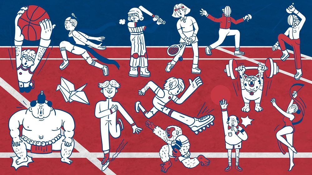 Sportive character doodle element, editable | Premium Editable Design ...