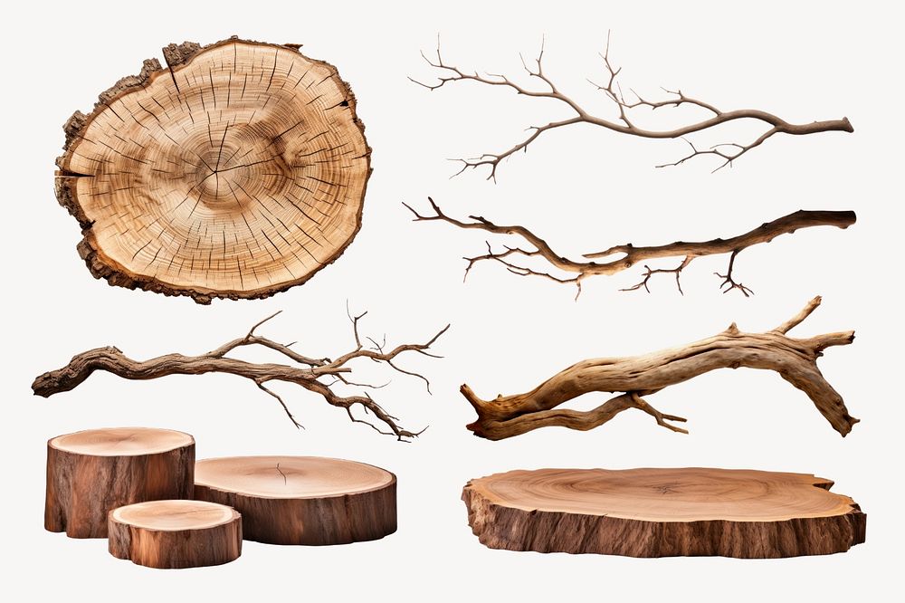 Tree trunk & stick element, | Premium Editable Design - rawpixel