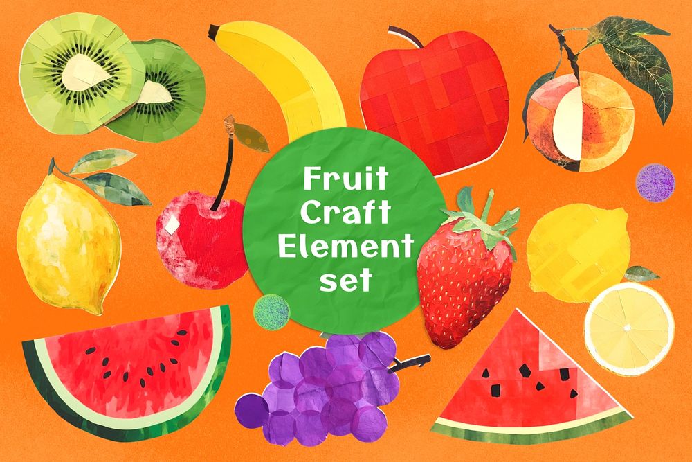 Fruits craft element set, editable | Premium Editable Design - rawpixel