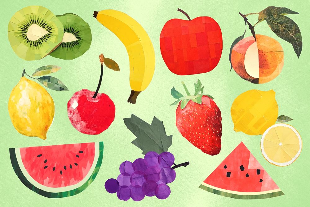 Fruits craft element set, editable | Premium Editable Design - rawpixel