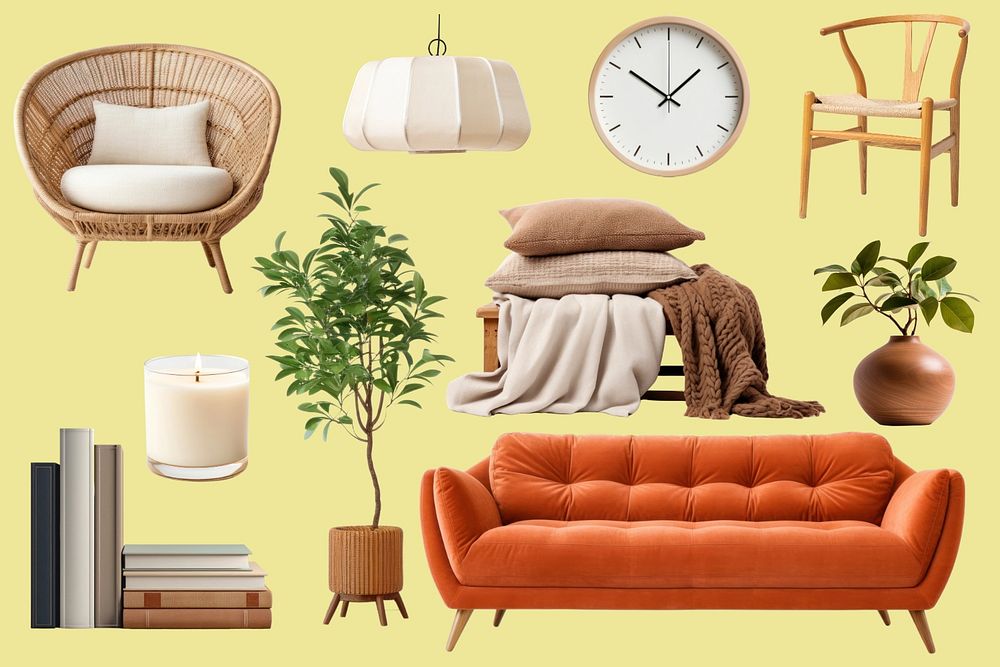 Furniture isolated element set | Premium Editable Design - rawpixel