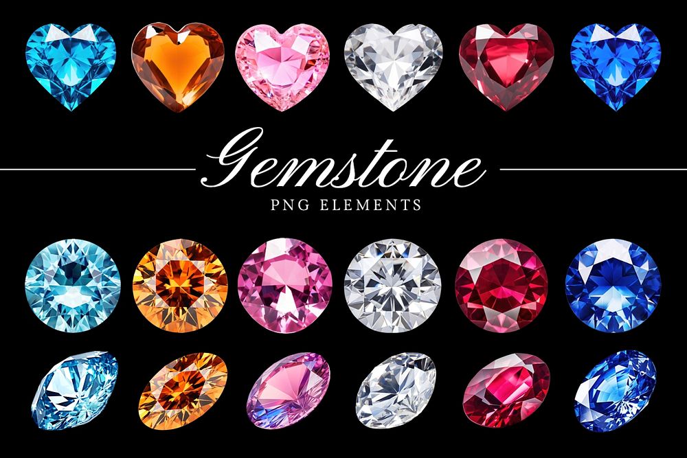 Gemstone jewelry diamond element, editable | Premium Editable Design ...