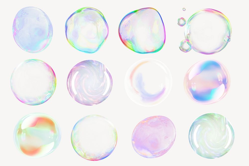 Bubble effects isolated element set | Premium Editable Design - rawpixel