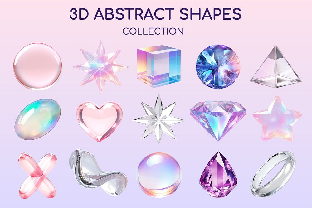 3d abstract shape crystal isolated | Premium Editable Design - rawpixel