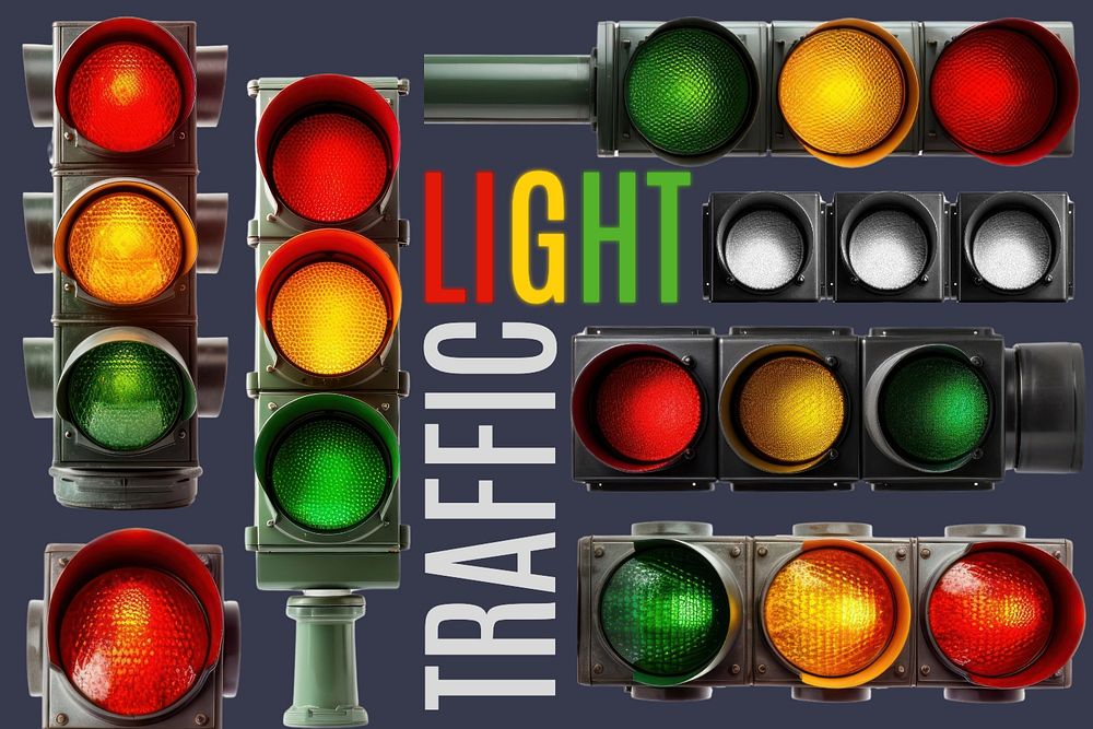 Traffic light isolated element set | Premium Editable Design - rawpixel