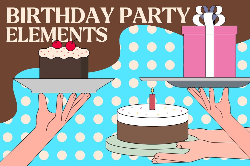 Birthday party element set, editable | Premium Editable Design - rawpixel