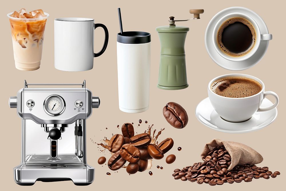 Coffee shop element set, editable | Premium Editable Design - rawpixel