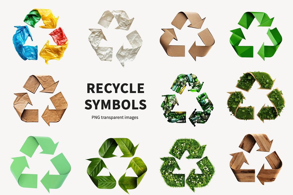 Recycle symbols element set, editable | Premium Editable Design - rawpixel