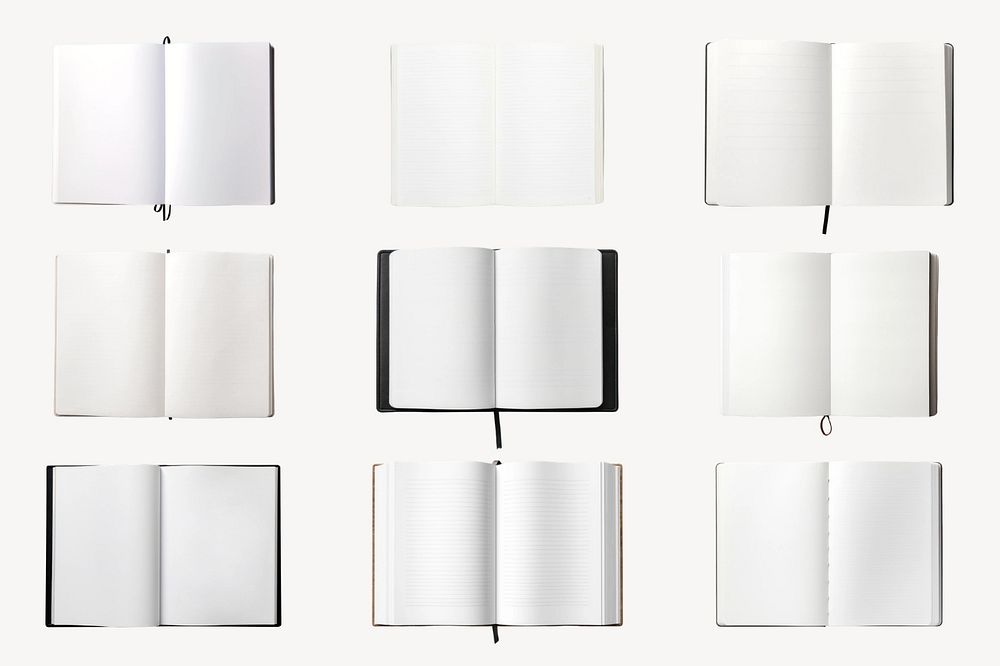 Open notebook element set, editable | Premium Editable Design - rawpixel