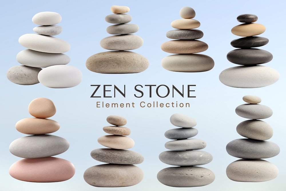 Zen stone element set, editable | Premium Editable Design - rawpixel