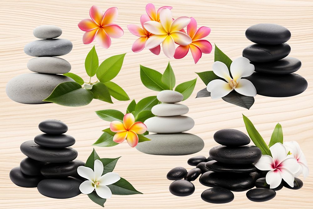 Spa stone element set, editable | Premium Editable Design - rawpixel