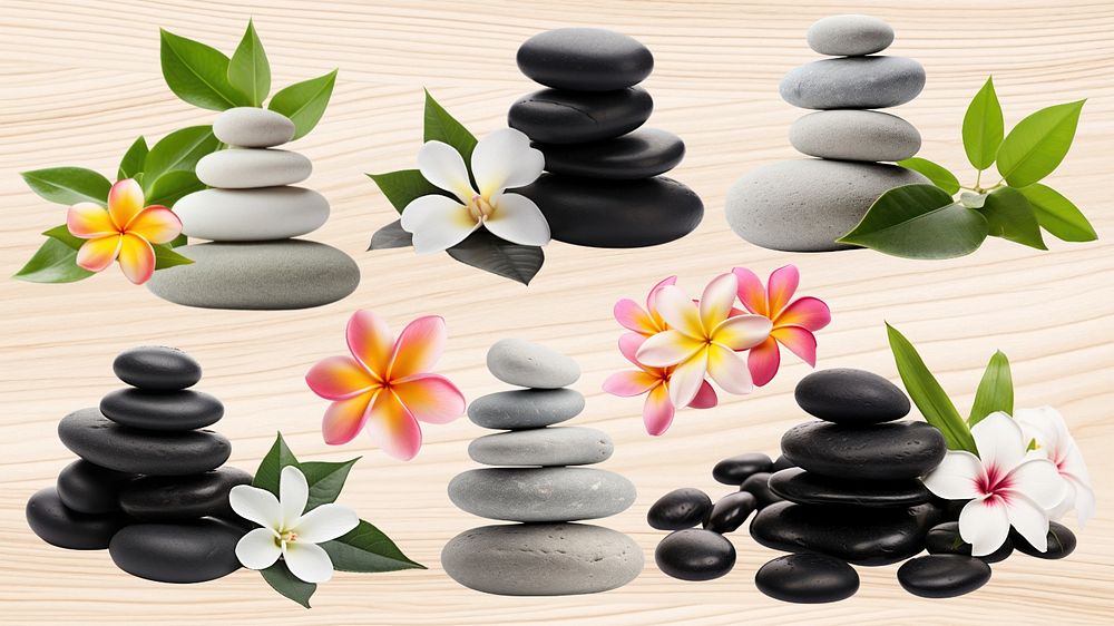 Spa stone element set, editable | Premium Editable Design - rawpixel