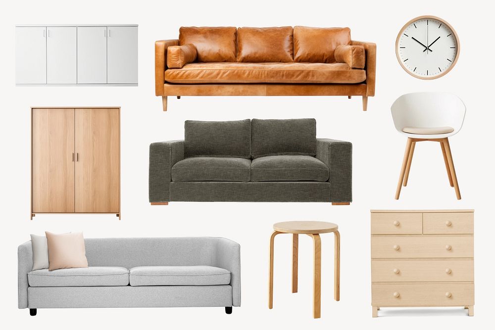 Home interior element set, editable | Premium Editable Design - rawpixel