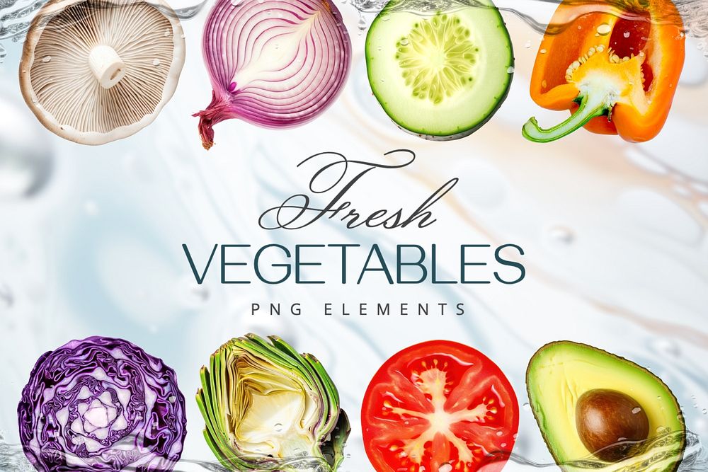 Photo half vegetables element set, | Premium Editable Design - rawpixel