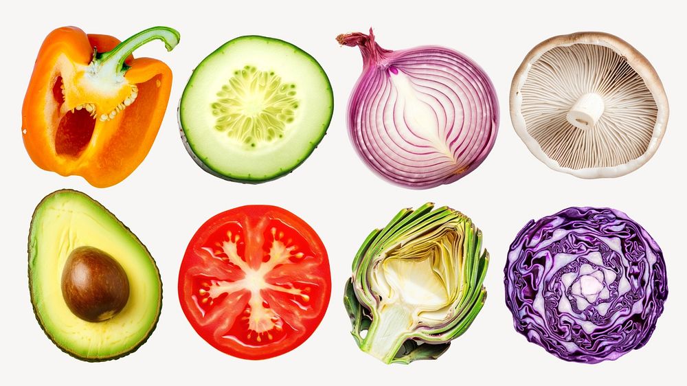 Photo half vegetables element set, | Premium Editable Design - rawpixel
