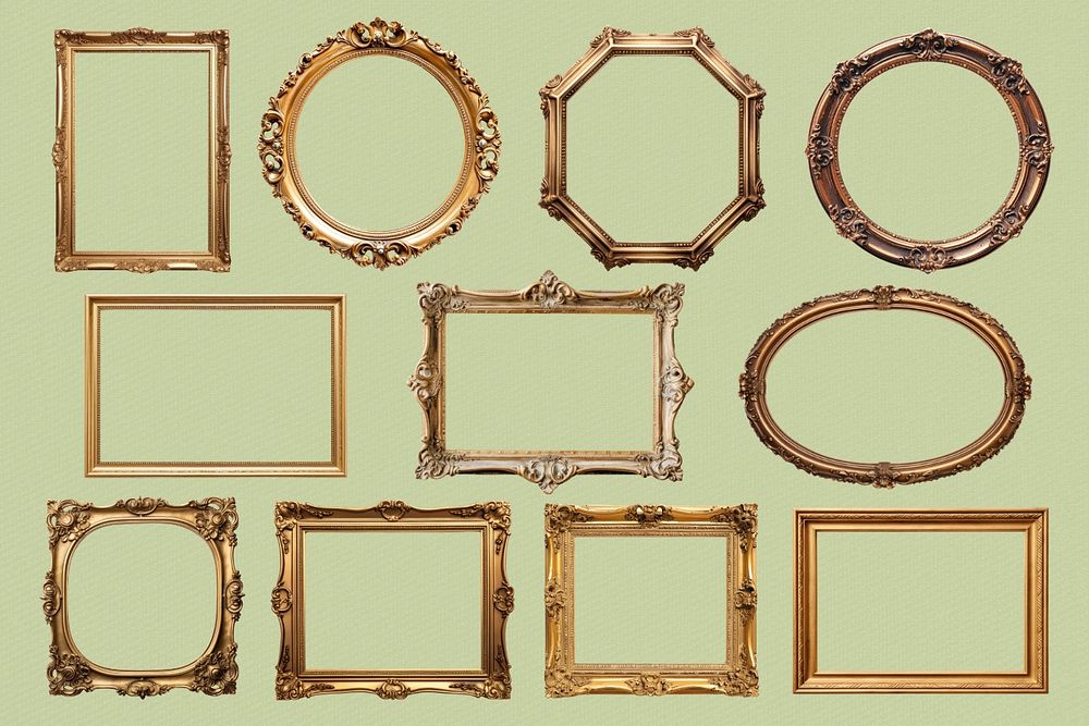 Vintage picture frame element set, | Premium Editable Design - rawpixel