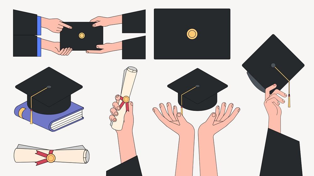 Editable graduation set | Premium Editable Design - rawpixel