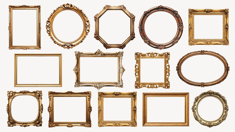 Vintage picture frame element set, | Premium Editable Design - rawpixel