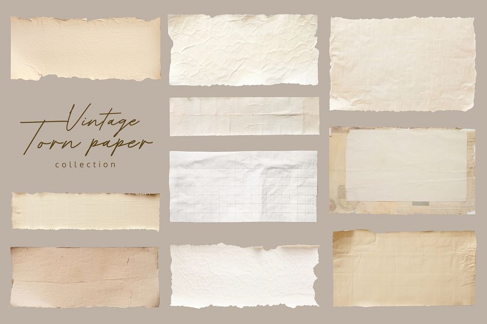 Vintage torn paper element set, | Premium Editable Design - rawpixel