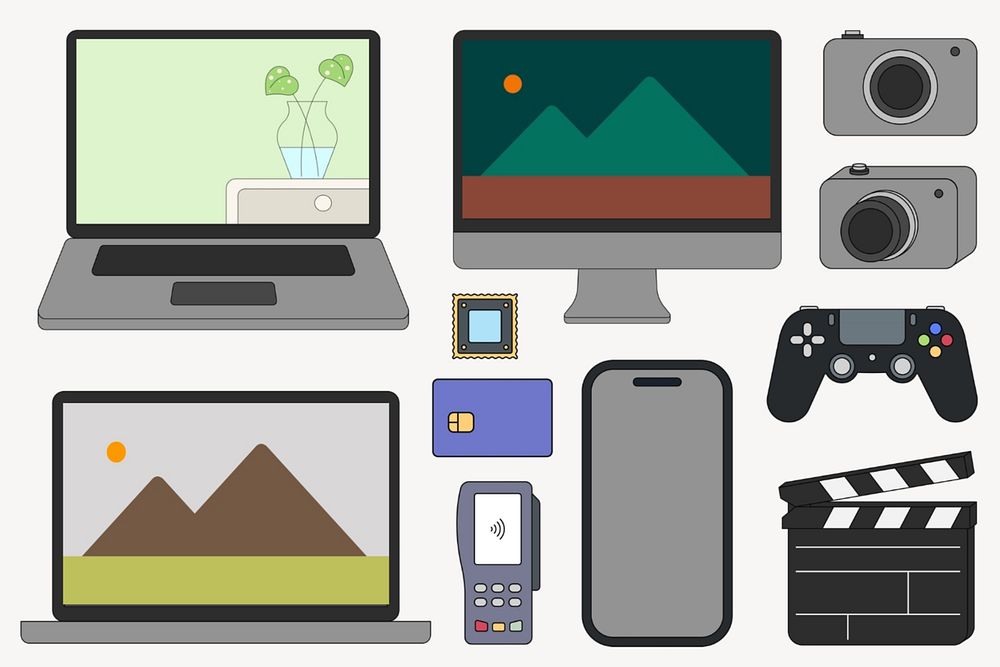 Digital device element set, editable | Premium Editable Design - rawpixel