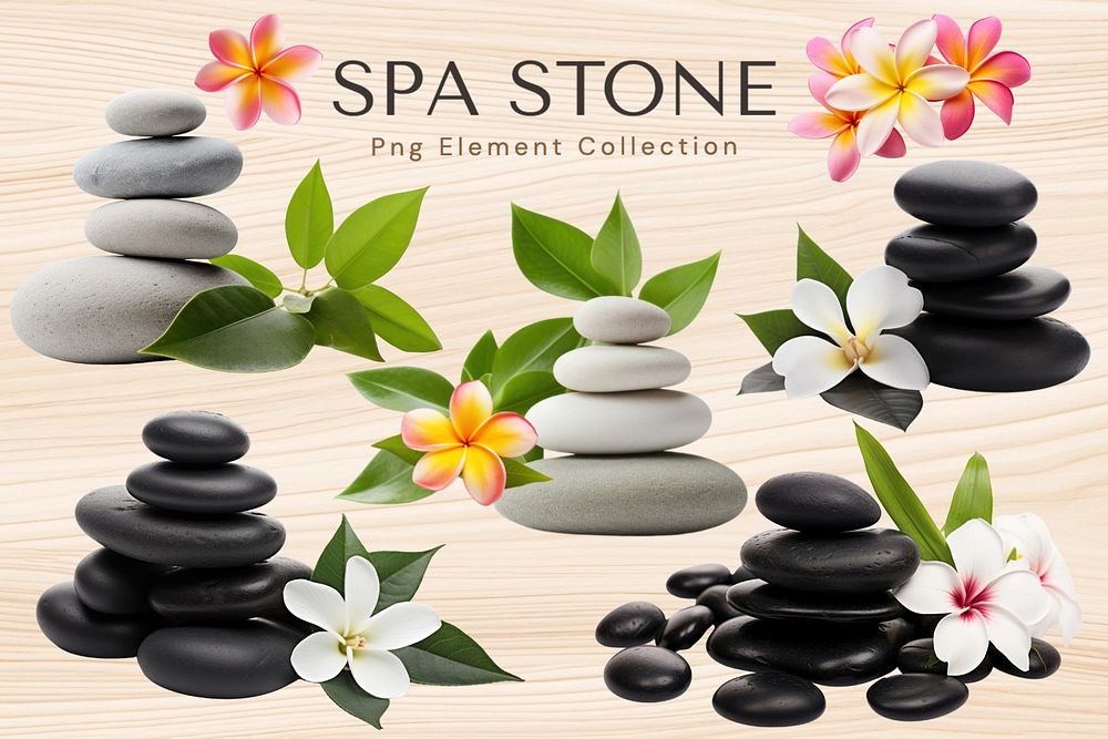Spa stone element set, editable | Premium Editable Design - rawpixel