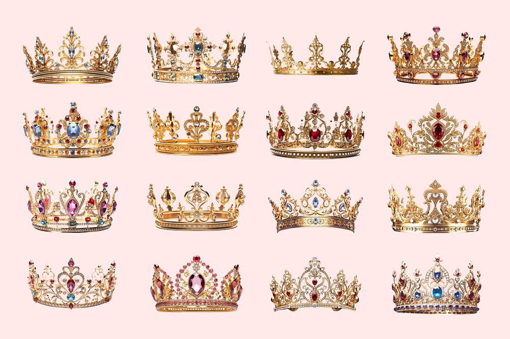 Royal queen crown element set, | Premium Editable Design - rawpixel