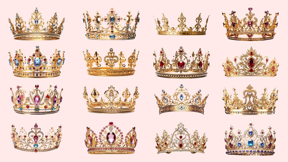 Royal queen crown element set, | Premium Editable Design - rawpixel