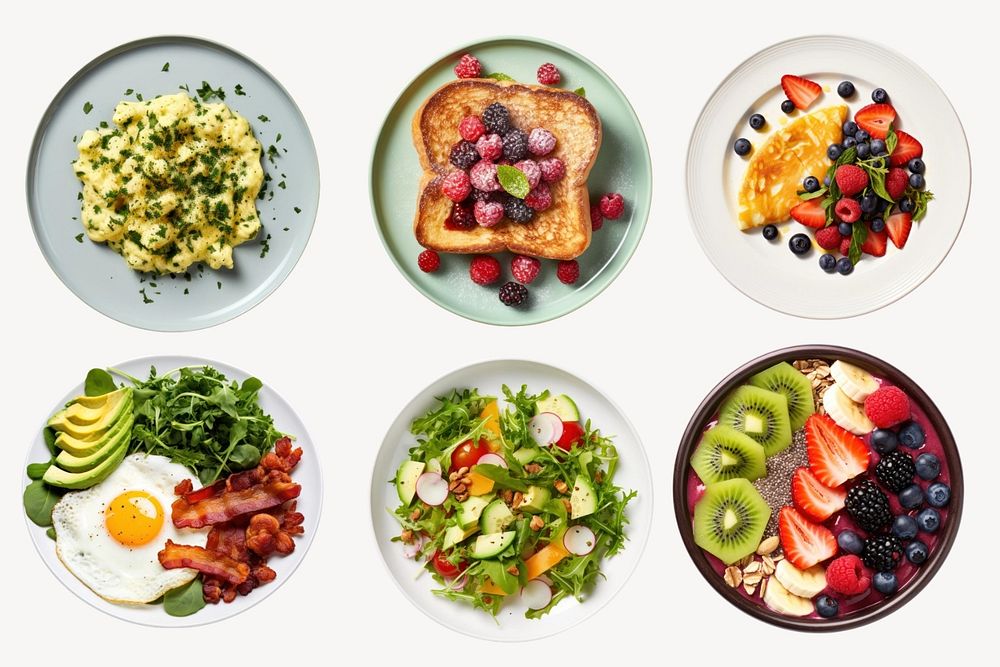 Healthy Breakfast element set, editable | Premium Editable Design ...