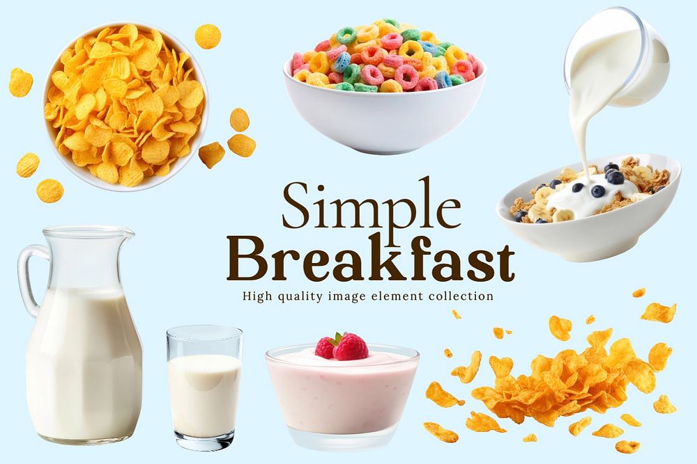 Breakfast element set, editable design | Premium Editable Design - rawpixel