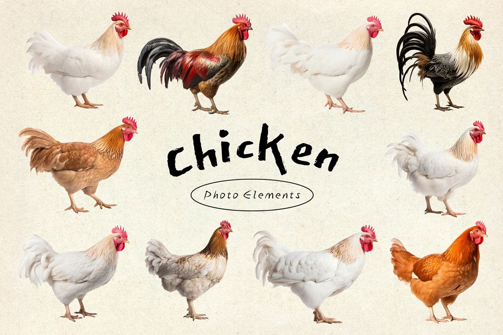 Chicken element set, editable design | Premium Editable Design - rawpixel