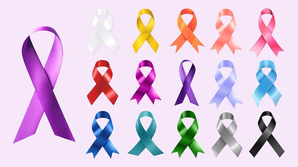 Cancer awareness ribbon element set, | Premium Editable Design - rawpixel