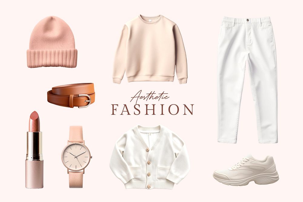 Aesthetic fashion and accessory set, | Premium Editable Design - rawpixel