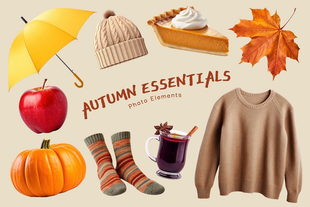 Autumn essential set, editable design | Premium Editable Design - rawpixel