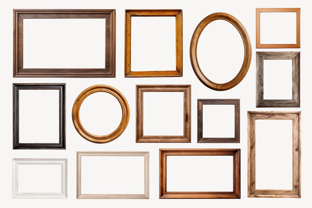 Wooded picture frame set, editable | Premium Editable Design - rawpixel