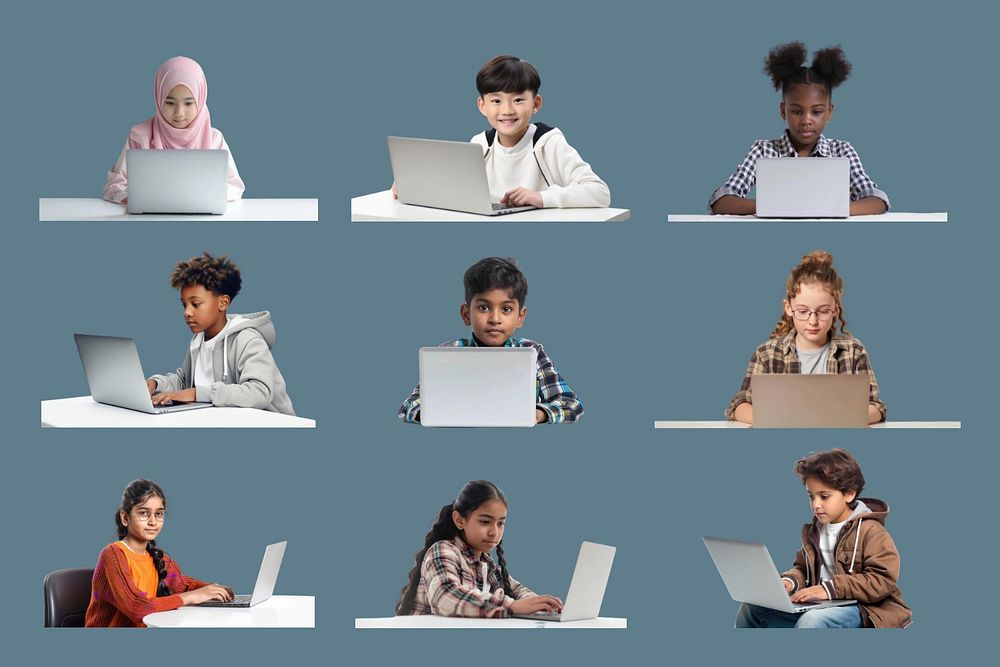 Children online learning laptop set, | Premium Editable Design - rawpixel