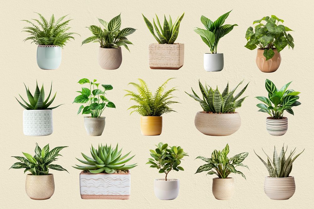 Potted houseplant set, editable design | Premium Editable Design - rawpixel