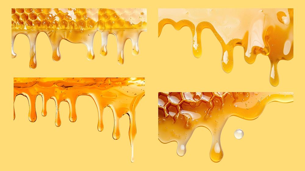 Melting honey border set, editable | Premium Editable Design - rawpixel