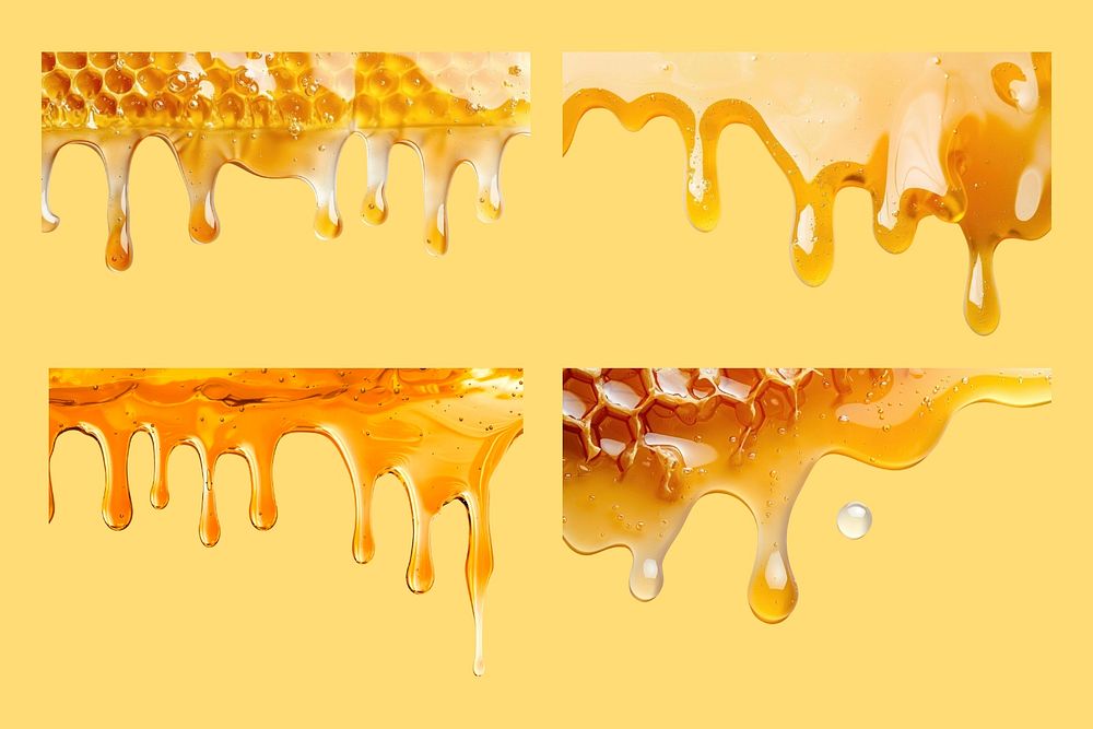 Melting honey border set, editable | Premium Editable Design - rawpixel