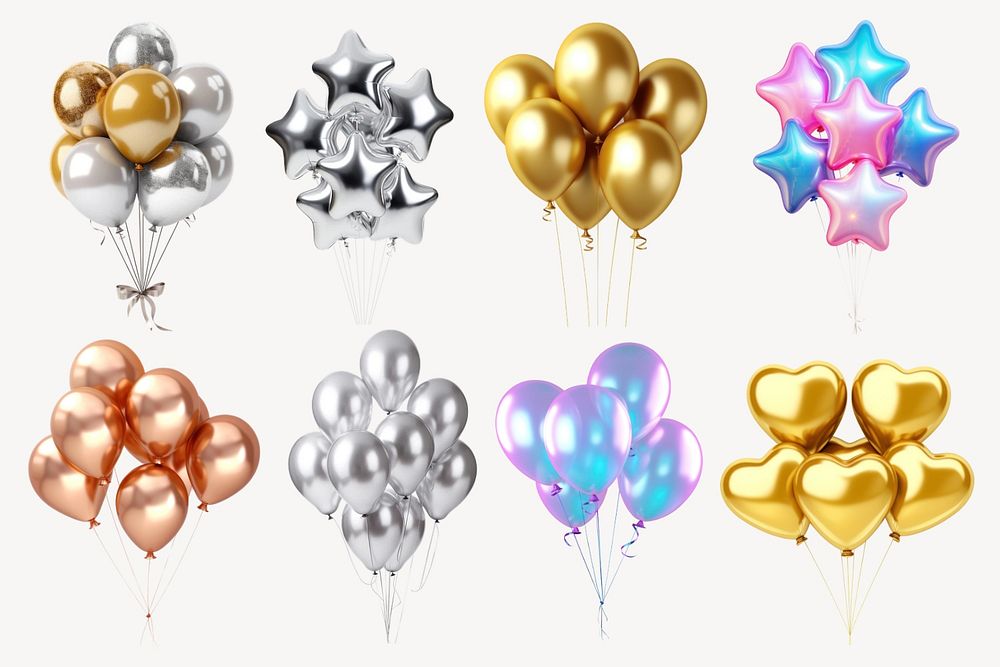 Party balloon set, editable design | Premium Editable Design - rawpixel