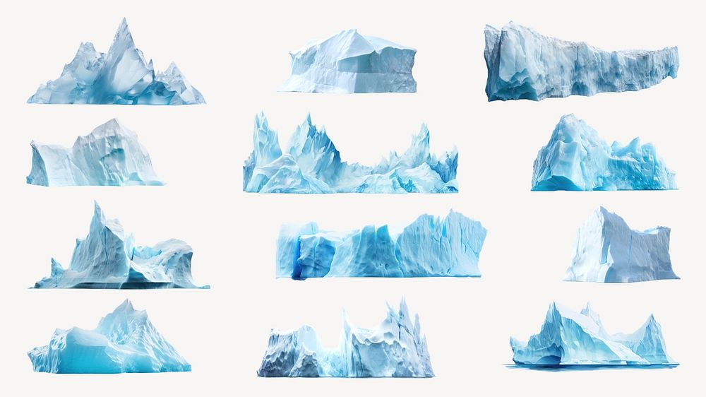 Iceberg set, editable design element | Premium Editable Design - rawpixel