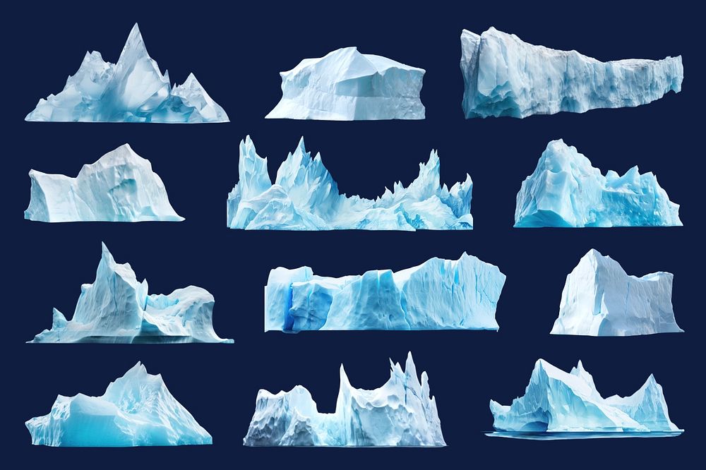 Iceberg set, editable design element | Premium Editable Design - rawpixel