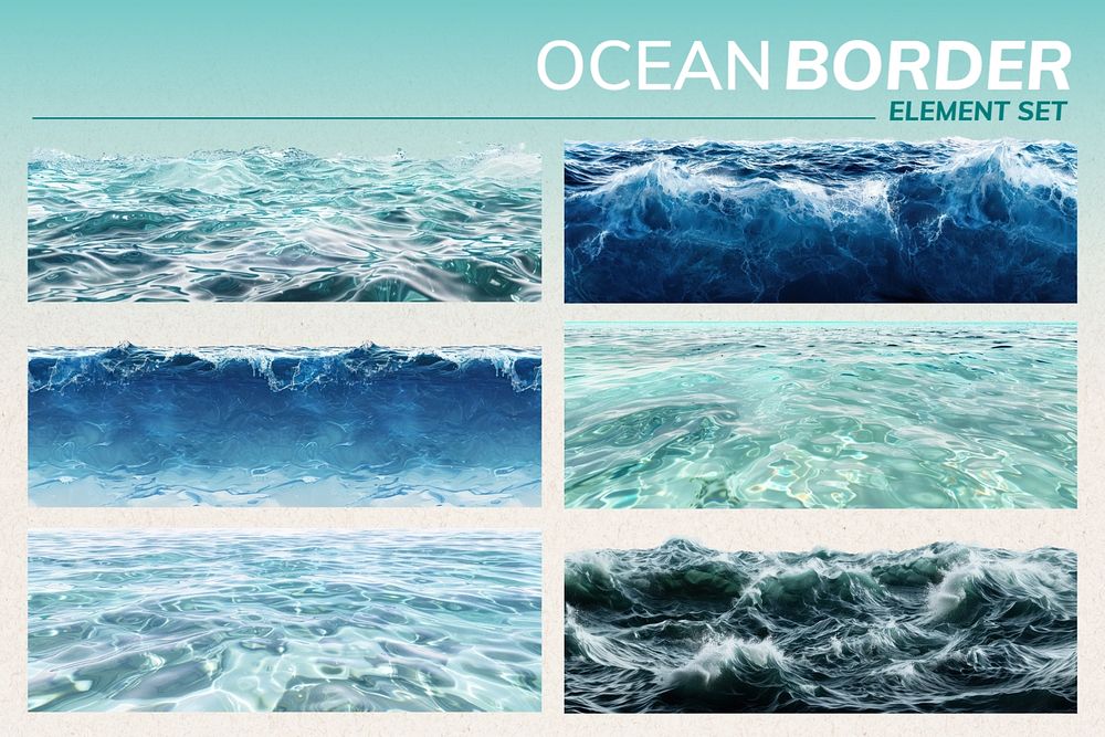 Editable ocean border design element | Premium Editable Design - rawpixel