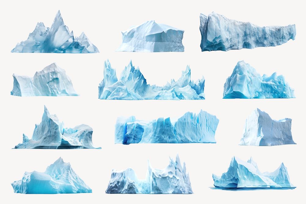 Iceberg set, editable design element | Premium Editable Design - rawpixel