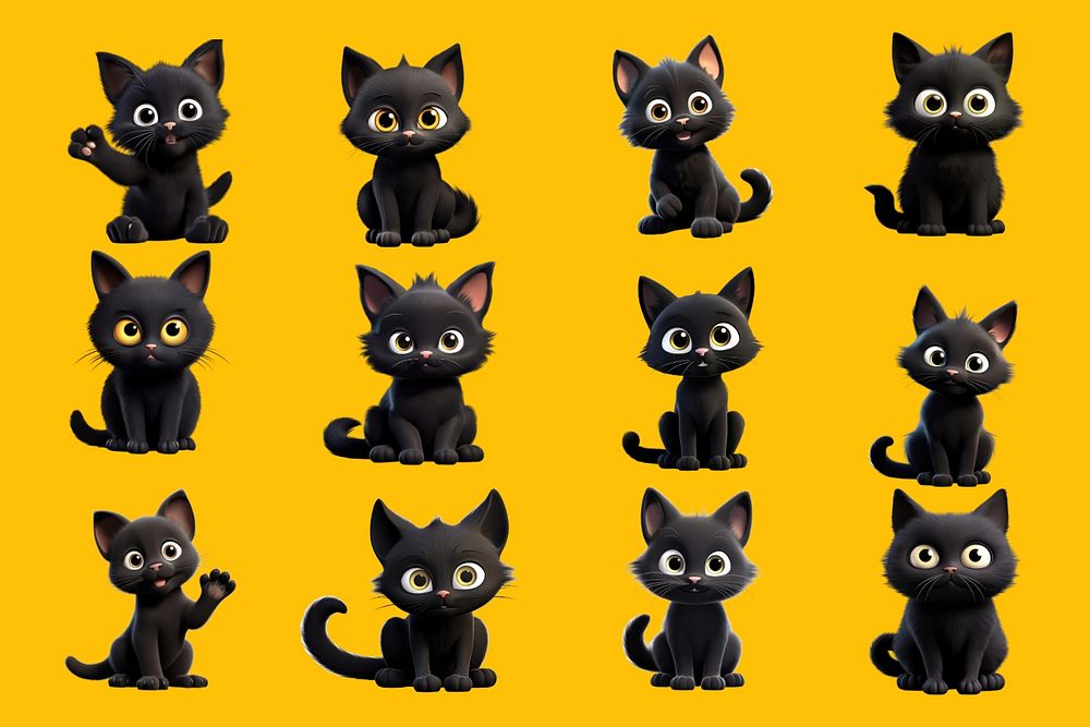 Editable 3d black cat design | Premium Editable Design - rawpixel