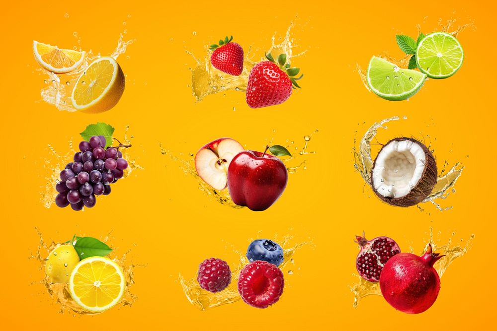 Editable fruit splash design element | Premium Editable Design - rawpixel