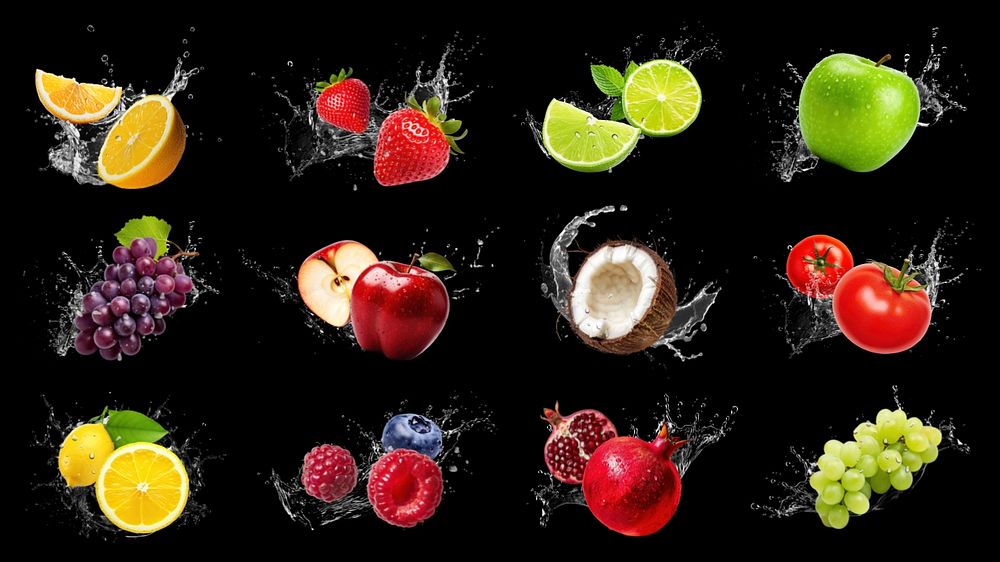 Editable fruit splash design element | Premium Editable Design - rawpixel