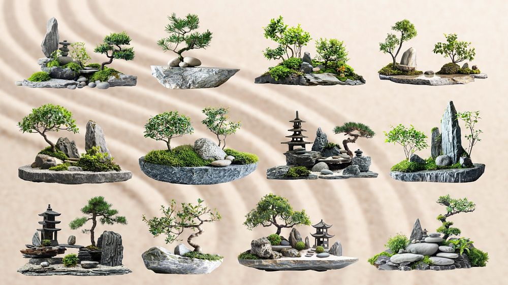 Editable Asian garden design element | Premium Editable Design - rawpixel